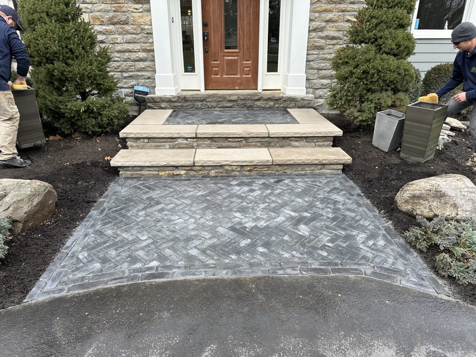 Indian Hill, OH Front Entry Makeover Project by Perfect Paver Co